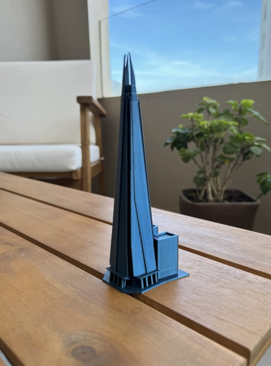 The Shard London UK 3D Printed PLA Model UK - Printoutbox